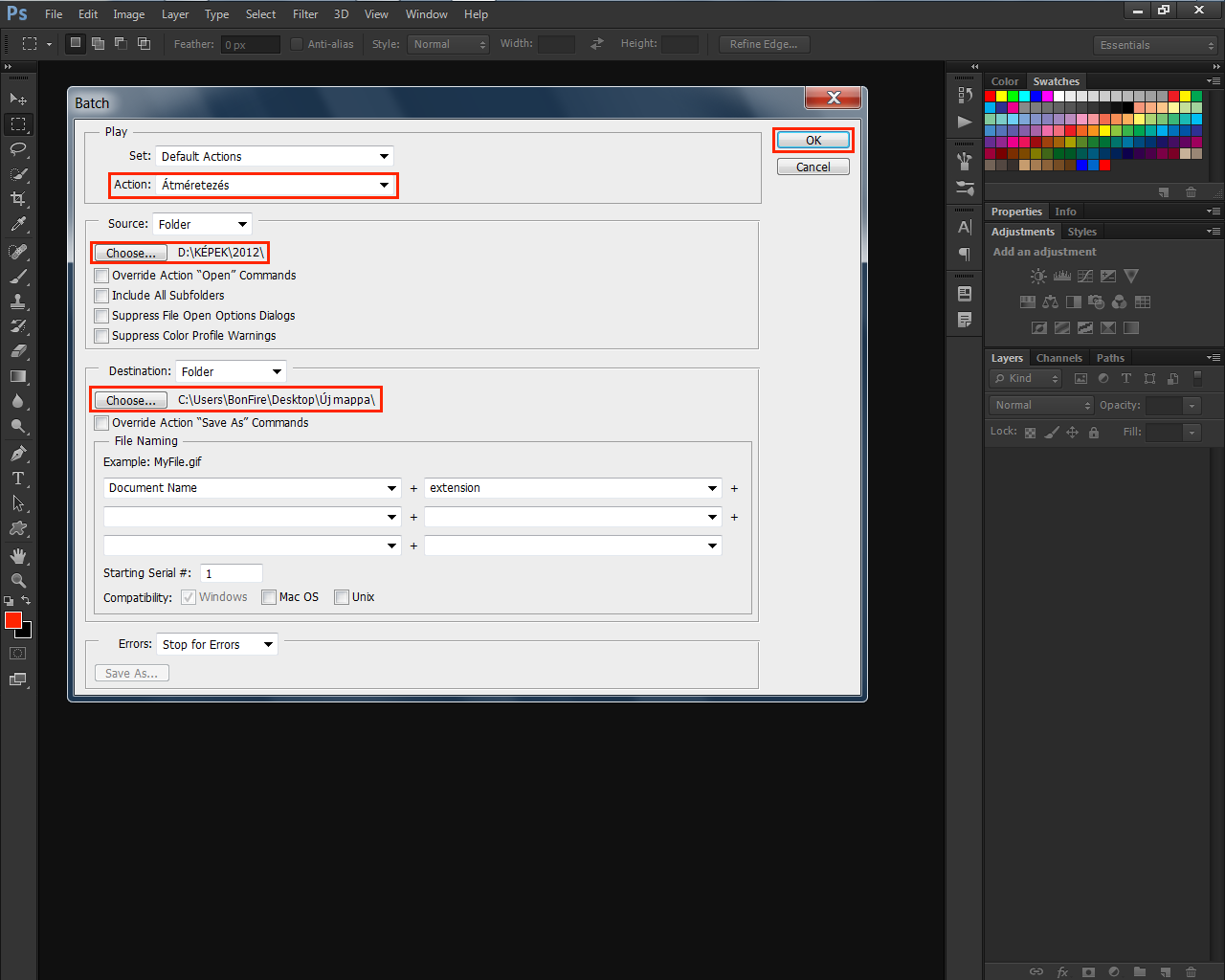 Képek csoportos átméretezése action használatával - BonFire blogja